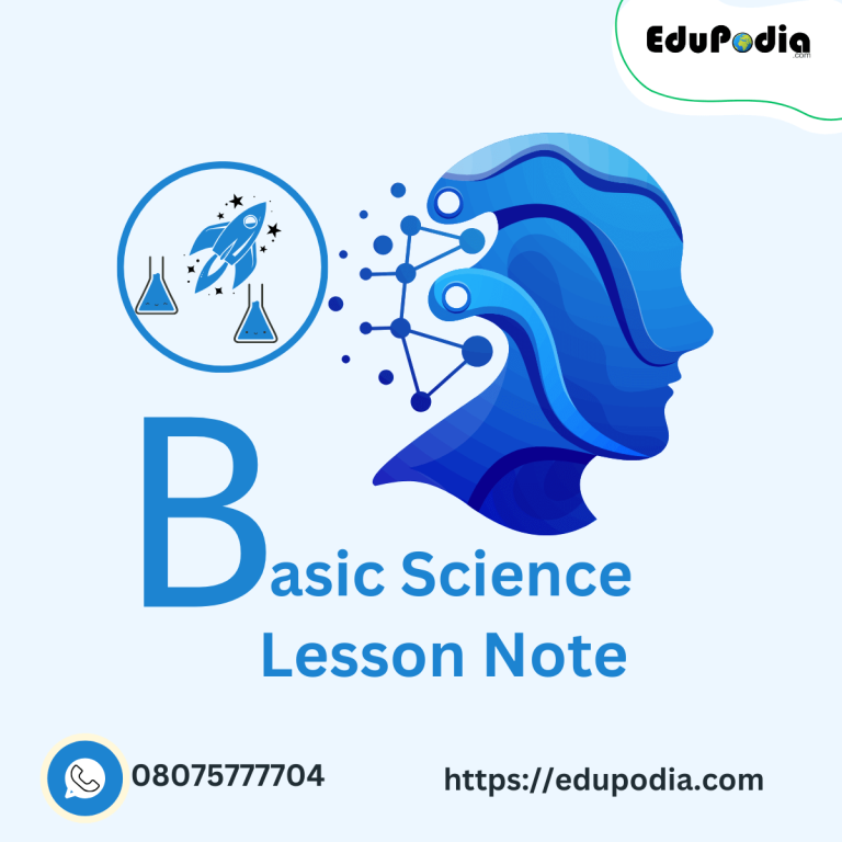 First Term JSS2 Basic Science Lesson Note and Plan