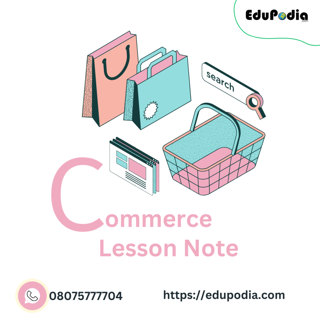 Complete SS3 Commerce Lesson Notes and Plans