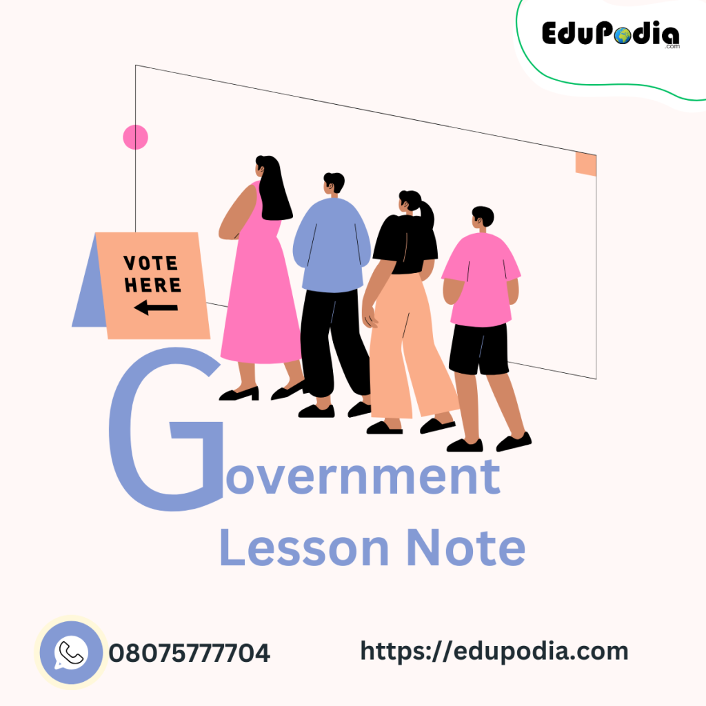 First Term SS3 Government Lesson Note