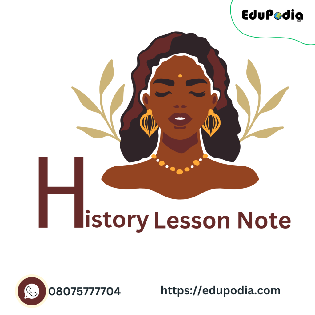 Complete JSS1 History Lesson Note